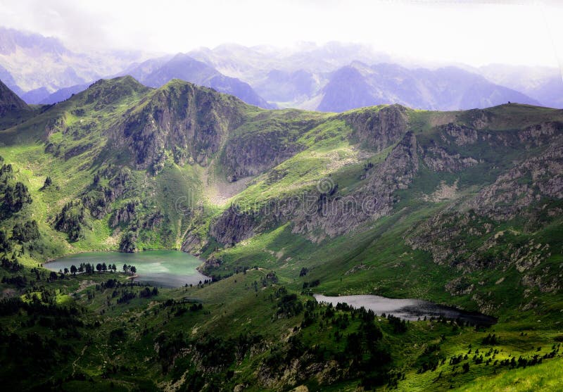 Lakes Seen during Hiking in Pyrenees Stock Image - Image of summit ...