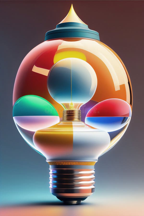 Two Lamps on the Table with Warm Colors and Psychedelic Theme ...