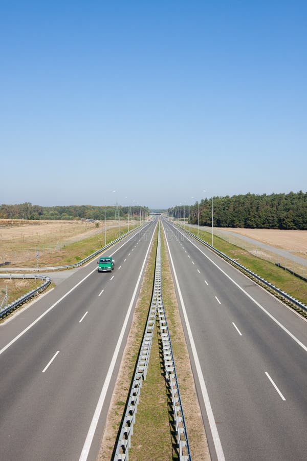 Two-lane highway with cars stock photo. Image of poland - 36253360