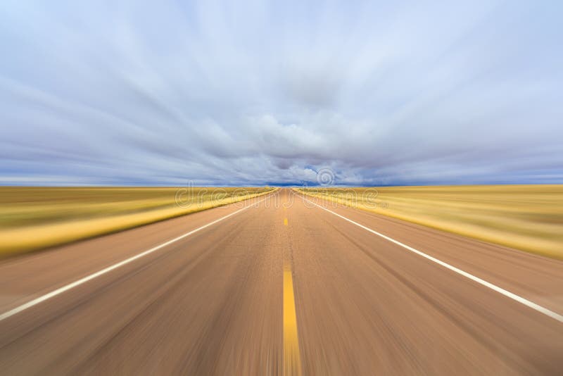 Two Lane Highway Motion Blur Stock Photo - Image of rural, highway ...