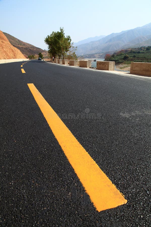 Two lanes road stock photo. Image of view, valley, river - 13277026