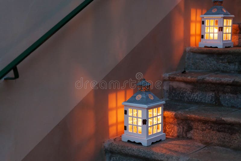 Two lanterns stock photo. Image of metal, decorative - 30647408