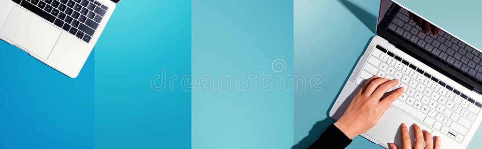 Two Laptop Computers from Above Stock Image - Image of accounting ...