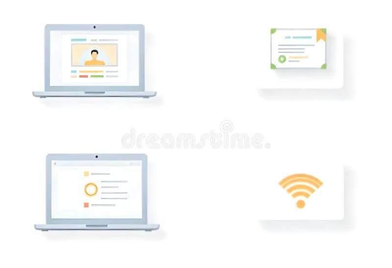 Two Laptops Display Different User Interface Designs Stock Illustration ...