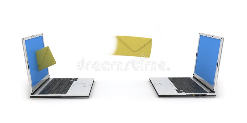 Laptop email stock illustration. Illustration of handling - 5580387