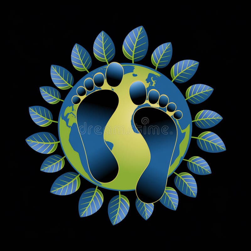 Two Large Footprints are Superimposed on a Globe with Continents ...