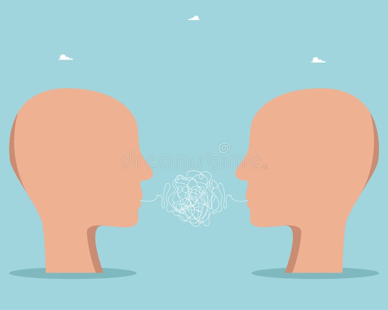 Two Large Human Heads Communicate with Each Other Stock Vector ... Two Large Human Heads Communicate with Each Other Stock Vector ...