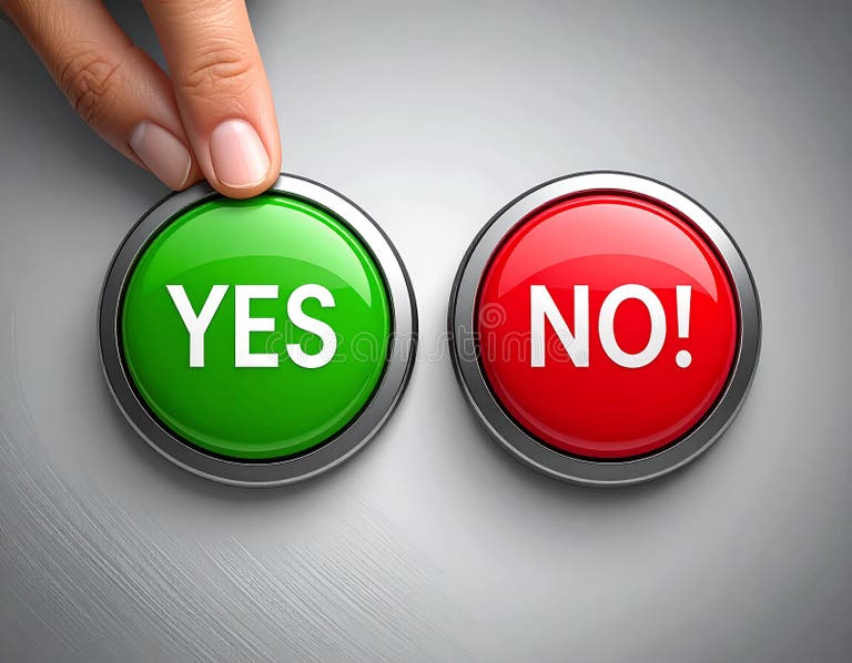 Vote Yes or No!. Voting Concept- Pushing the Button and Showing the ...