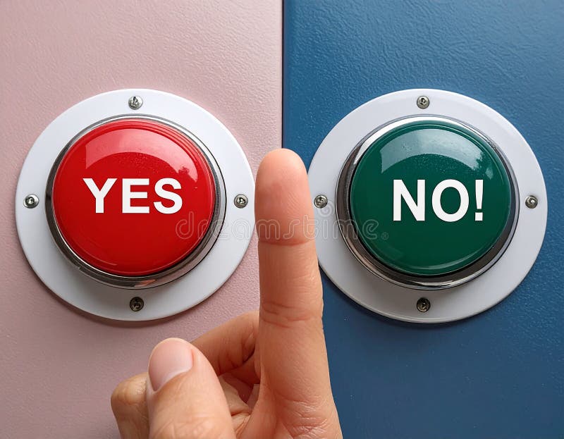 Vote Yes or No!. Voting Concept- Pushing the Button and Showing the ...