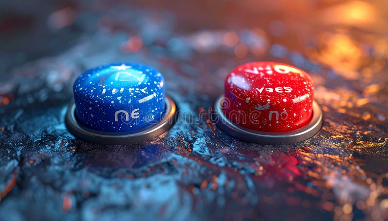 Vote Yes or No!. Voting Concept- Pushing the Button and Showing the ...