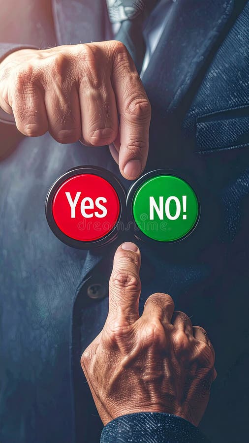 Vote Yes or No!. Voting Concept- Pushing the Button and Showing the ...