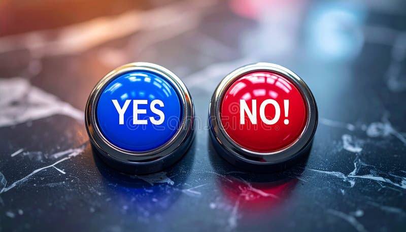 Vote Yes or No!. Voting Concept- Pushing the Button and Showing the ...