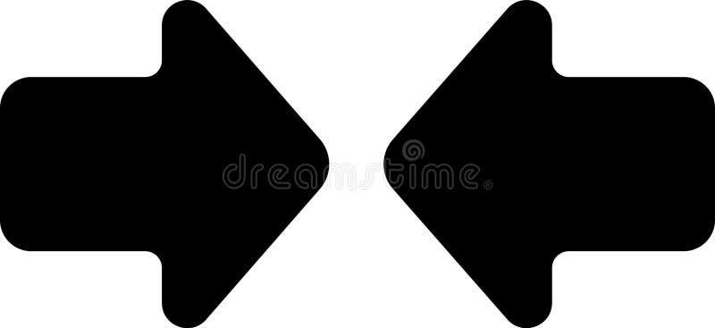 Two Large, Solid Black Arrows are Pointing in Opposite Directions on a ...