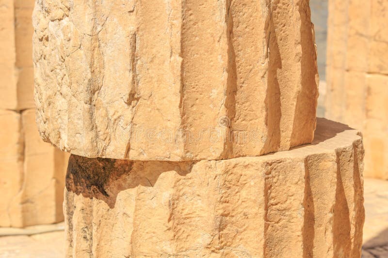 Two Large Stone Pillars with a Rough Texture and a Weathered Appearance ...