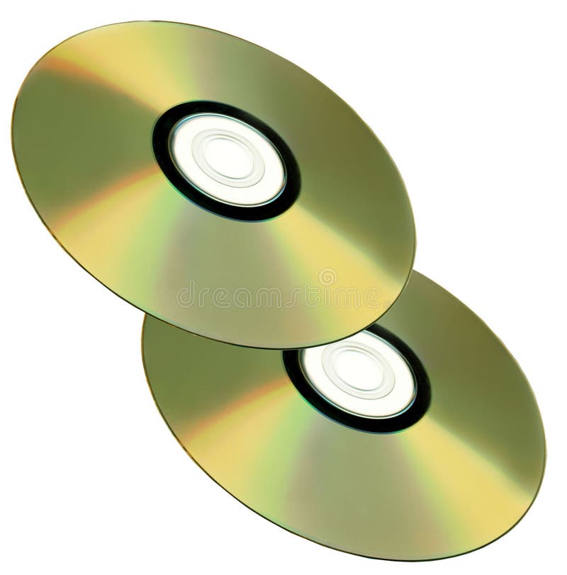 Two Laser Compact Disc by CU Isolated on White Background Stock ...
