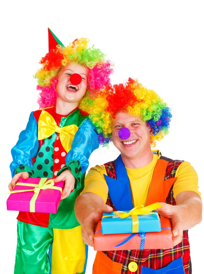 Two laughing clowns stock photo. Image of celebration - 21772814
