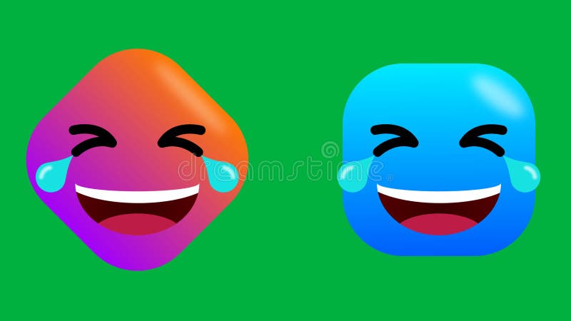 Two Laughing Emoji in Different Colours and Shapes Stock Illustration ...