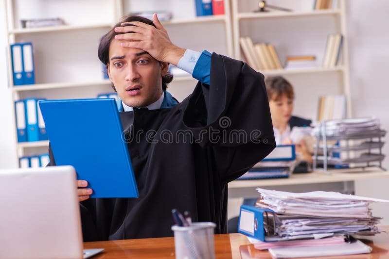 The Two Lawyers Working in the Office Stock Image - Image of justice ...