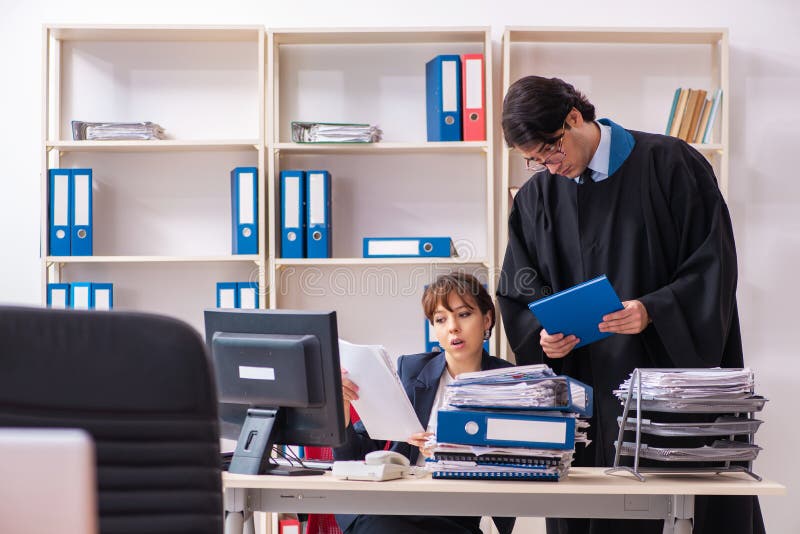 Two Lawyers Working In The Office Stock Photo - Image of crime, court ...