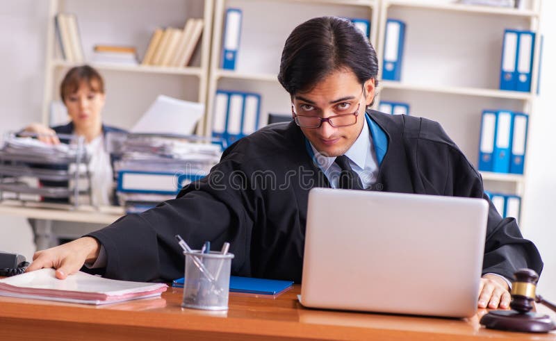 Two Lawyers Working in the Office Stock Image - Image of barrister ...