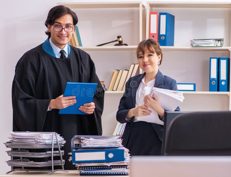 Two Lawyers Working in the Office Stock Photo - Image of discussing ...
