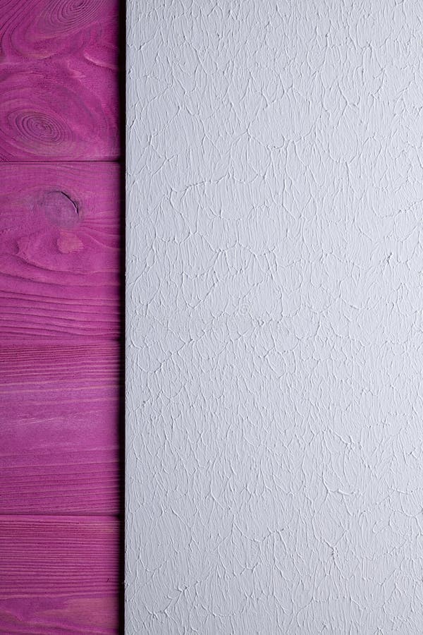 Two Layer Background - Plastered Surface and Pink Wooden Plank Stock ...