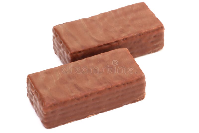 Two Layered Waffle Candy on White Background Stock Photo - Image of ...
