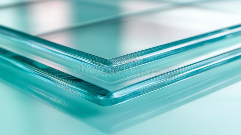 Two Layers of Aqua Colored Glass Sheets Overlap Stock Illustration ...