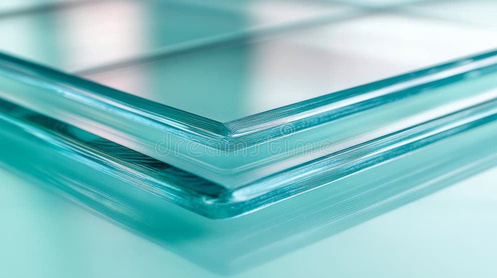 Two Layers of Aqua Colored Glass Sheets Overlap Stock Illustration ...