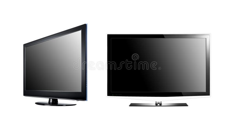 Two LCD High Definition Flat Screen TV Stock Image - Image of sound ...