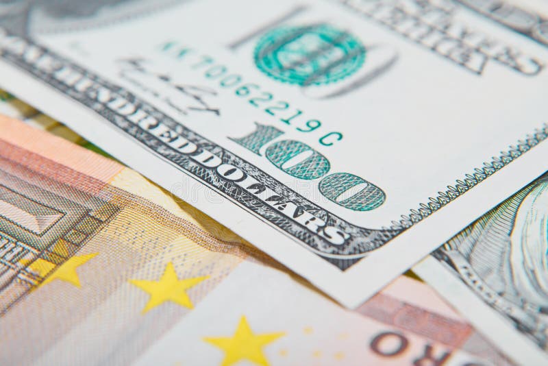Two Leading Hard Currencies - US Dollar and Euro Stock Photo - Image of ...