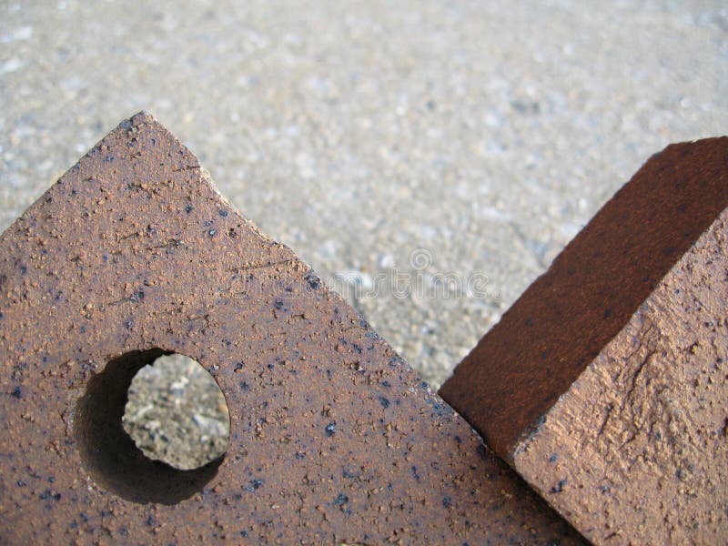 Two Leaning Bricks Abstract Stock Photo - Image of cement, grey: 179882