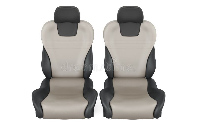 Two Leather Bucket Seats, Car Seats. Front View Stock Illustration ...