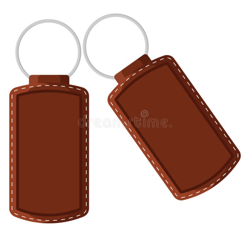 Two Leather Keychains, Icon Stock Vector - Illustration of identity ...