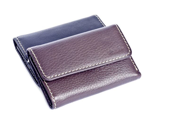 Two Leather Wallets Isolated on White #1 Stock Photo - Image of ...