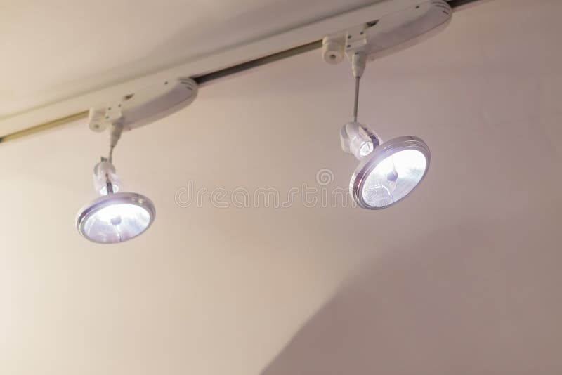 Two Led Spot Lamps on the Ceiling Stock Image - Image of electronic ...