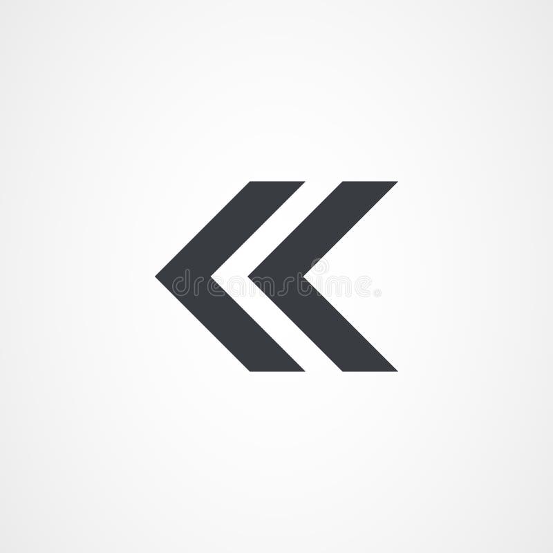 Two Left Chevrons, Arrow Icon Stock Illustration - Illustration of ...