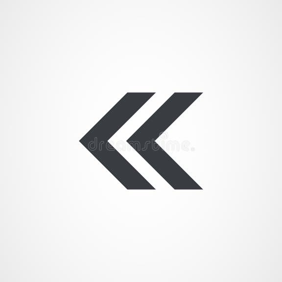 Two Left Chevrons, Arrow Icon Stock Illustration - Illustration of ...