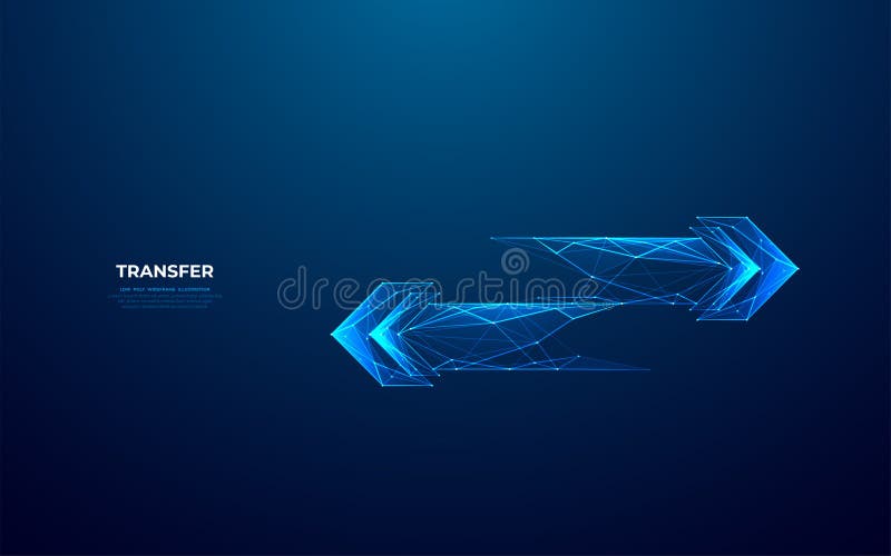 Two Left-right Arrows within Futuristic Low Poly Style Stock Vector ...