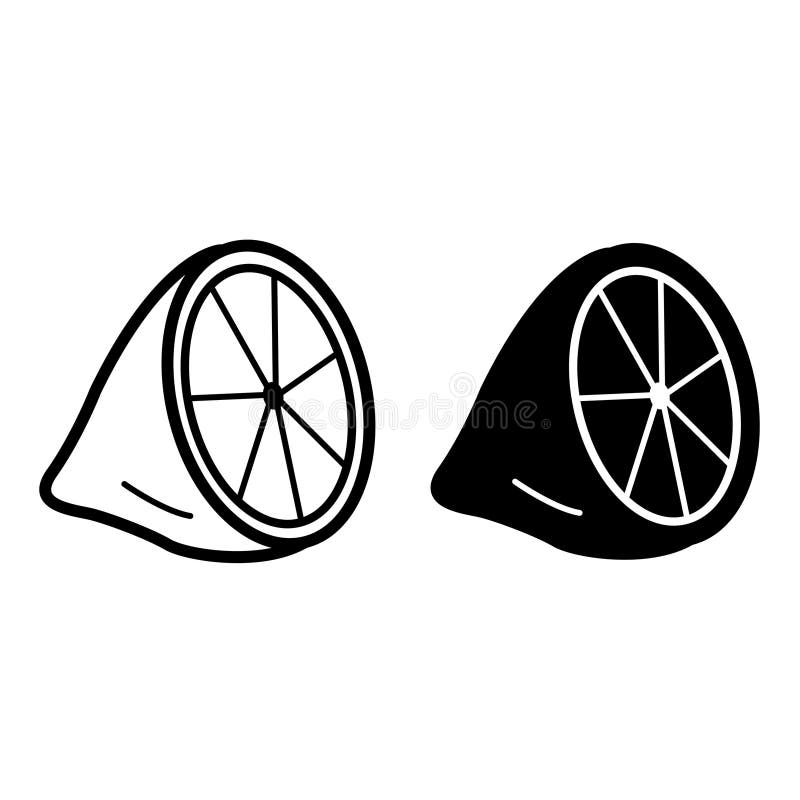 Two Lemon Icons. stock vector. Illustration of exotic - 274684703