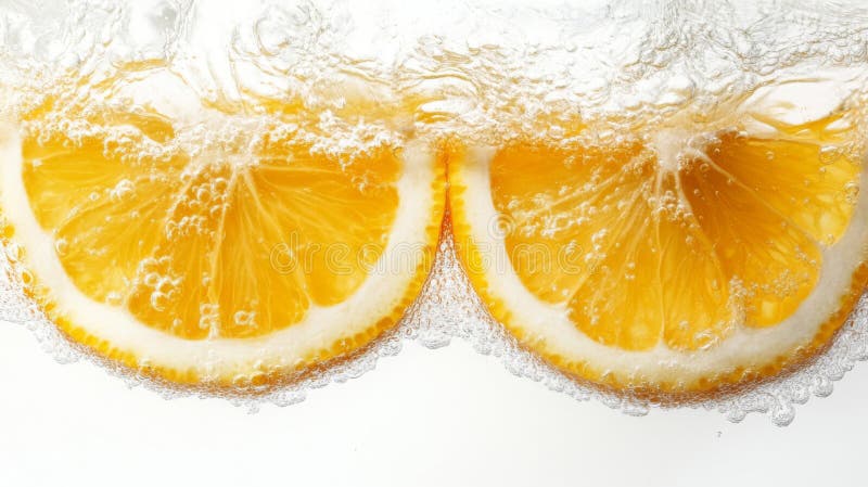 Two Lemon Slices in Sparkling Water Stock Illustration - Illustration ...