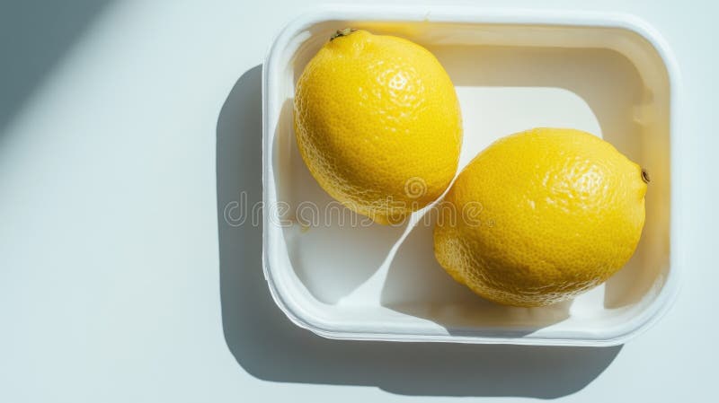 Two Lemons in a Container Bathed in Sunlight - Bright and Refreshing ...