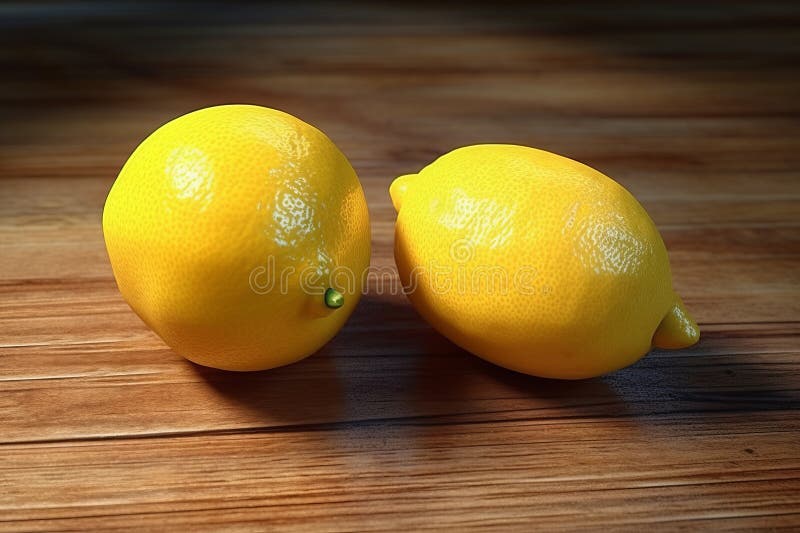 Two Lemons Lies on a Wooden Surface Stock Image - Image of closeup ...