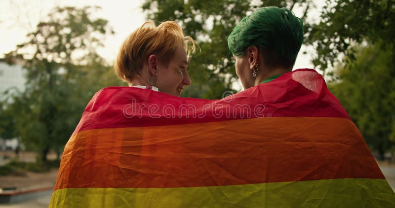 Two Lesbian Girls Doing A Back Warm Up Before Dancing Classes Stock
