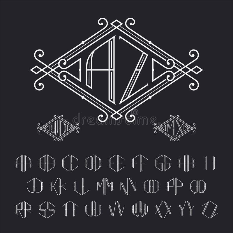 Two Letters Monogram Template. Stock Vector - Illustration of border ...