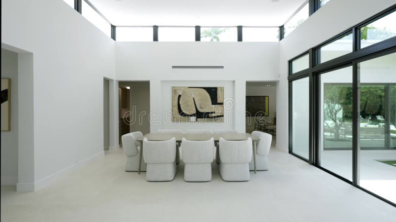 Two Level Apartment with White Interior and Black Details and Panoramic ...