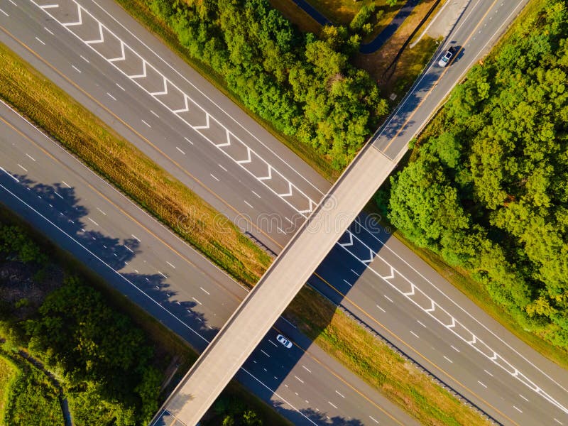 Aerial View of Empty Road Interchange Stock Image - Image of ashburn ...