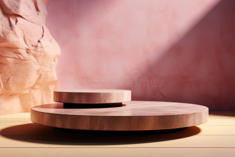 Two Level Round Platform or Podium for Displaying Goods on a Pink ...