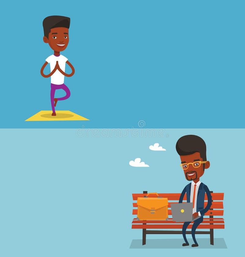 Two Lifestyle Banners with Space for Text. Stock Vector - Illustration ...