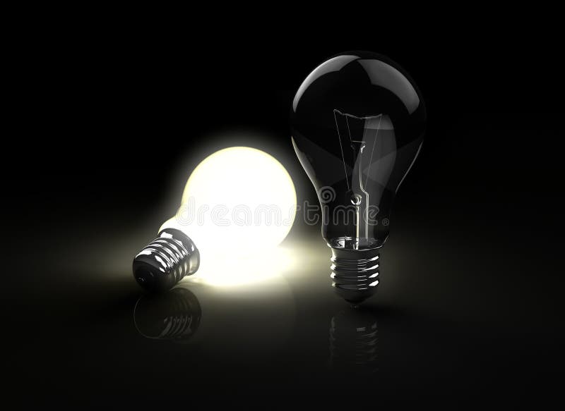 Two light bulbs stock illustration. Illustration of energy - 6629545